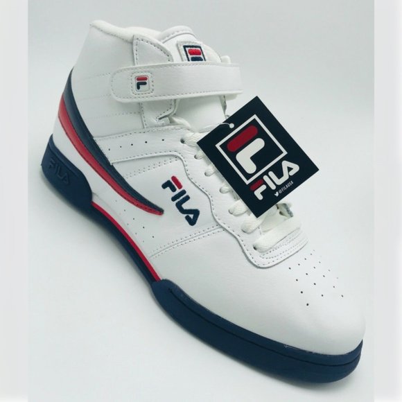 Fila | Shoes | Mens Fila F3v Leasyn White Navy Red High Top Sneakers ...